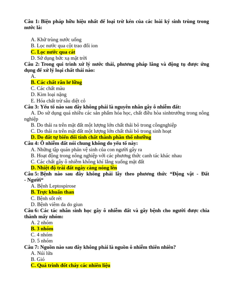Trắc nghiệm SKMT | PDF