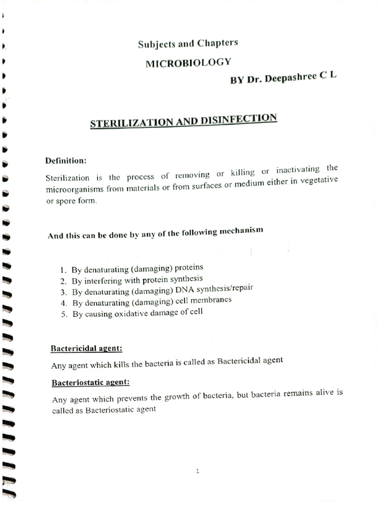 Chapter 3 - Sterilization and Disinfection | PDF