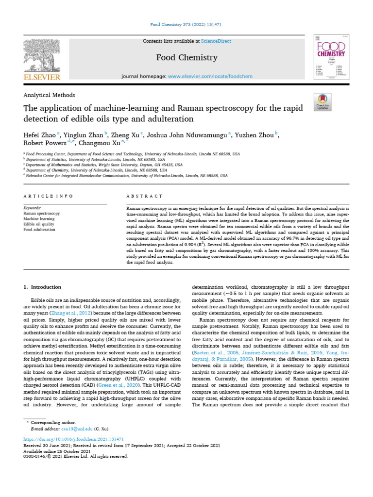 Adulteration | PDF | Principal Component Analysis | Machine Learning
