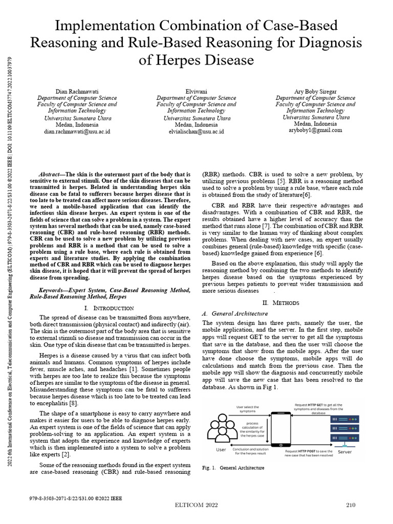 Implementation Combination of Case-Based Reasoning and Rule-Based Reasoning For Diagnosis of ...