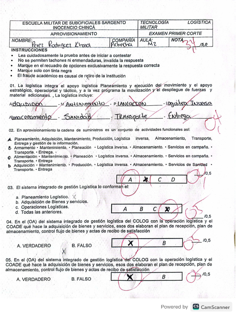 Examen Primer Corte | PDF