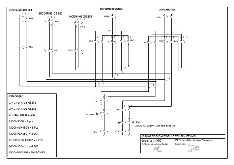 Wiring Diagram for Genset Panel KMO | PDF