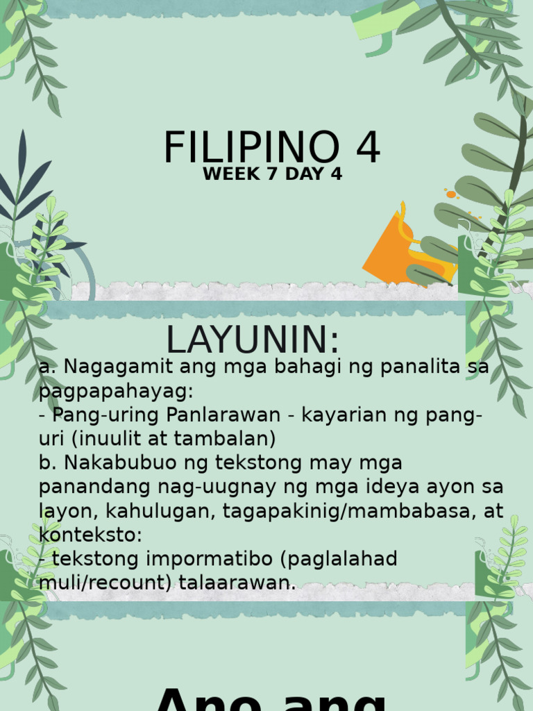 Q2 Filipino 4 Week 7 Day 4 | PDF