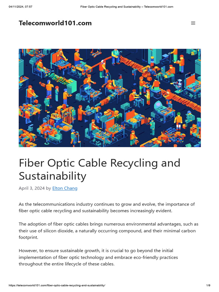 Fiber Optic Cable Recycling and Sustainability | PDF | Recycling ...