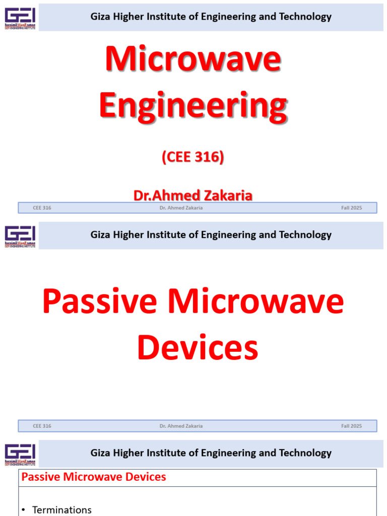 Microwave Engineering Lec 3+4 | PDF | Computer Engineering | Microwave Technology
