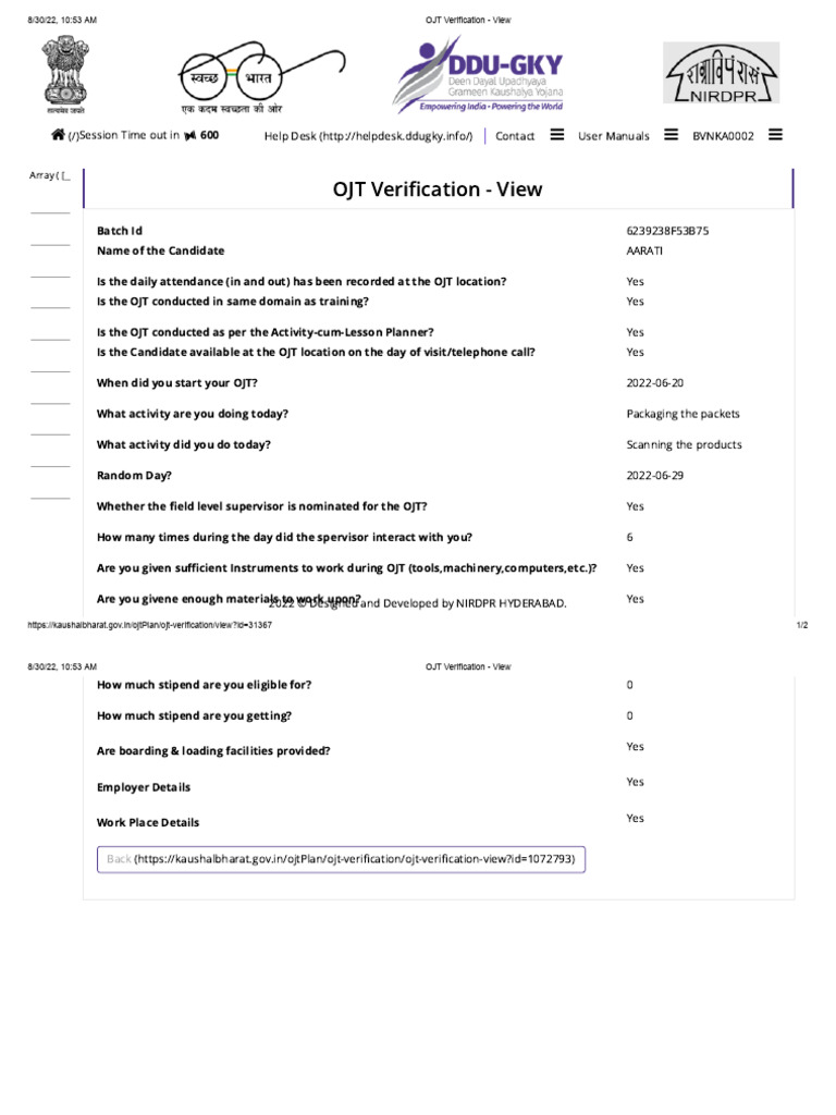 OJT Verification Report for AARATI | PDF | Computing | Computer Science