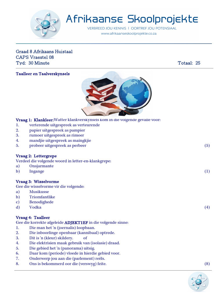 Graad 8 Afrikaans | PDF
