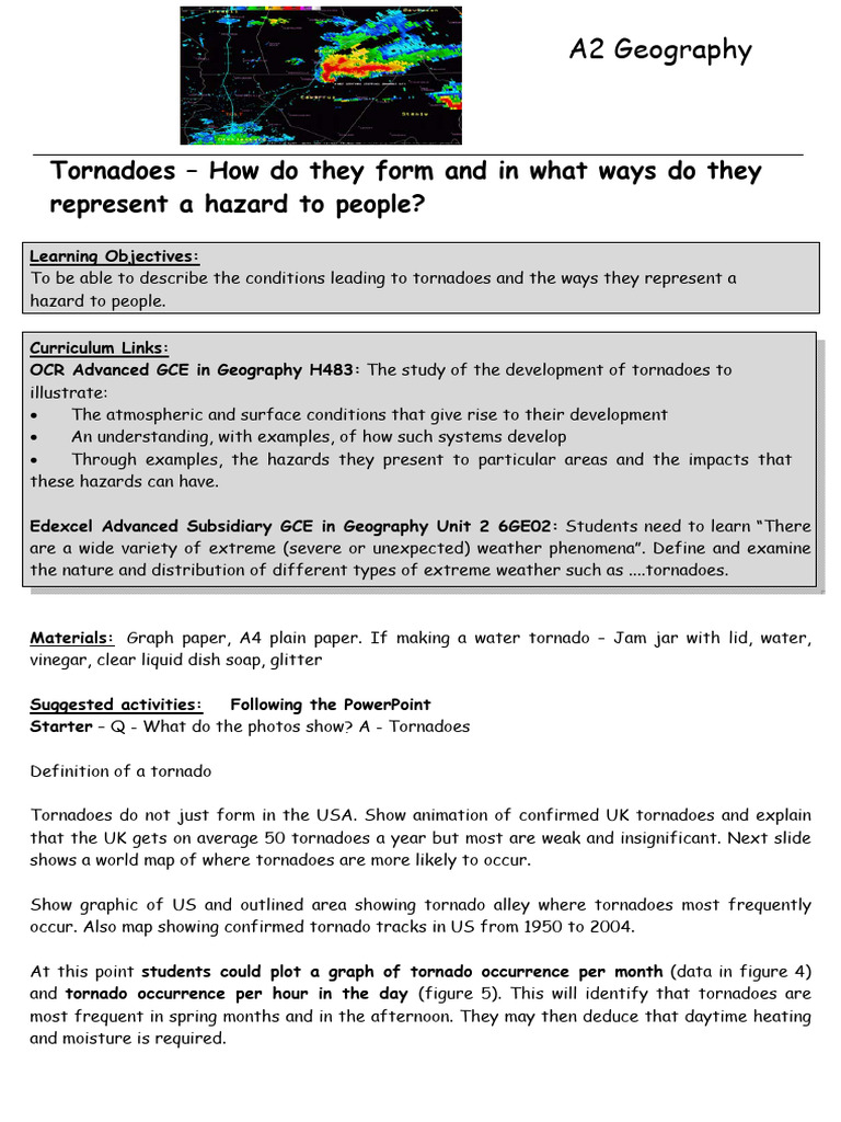 Tornadoes Formation - NOTES | PDF | Thunderstorm | Tornadoes