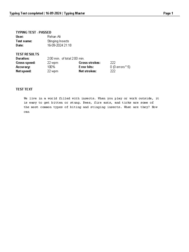 Typing Test | PDF