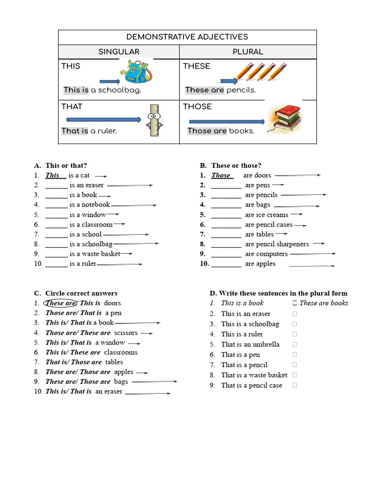 THIS - THAT - THESE - THOSE - Extra | PDF | Syntax | Grammar