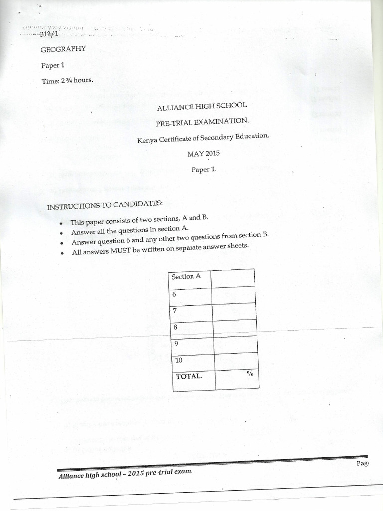 Geography Paper 1 | PDF