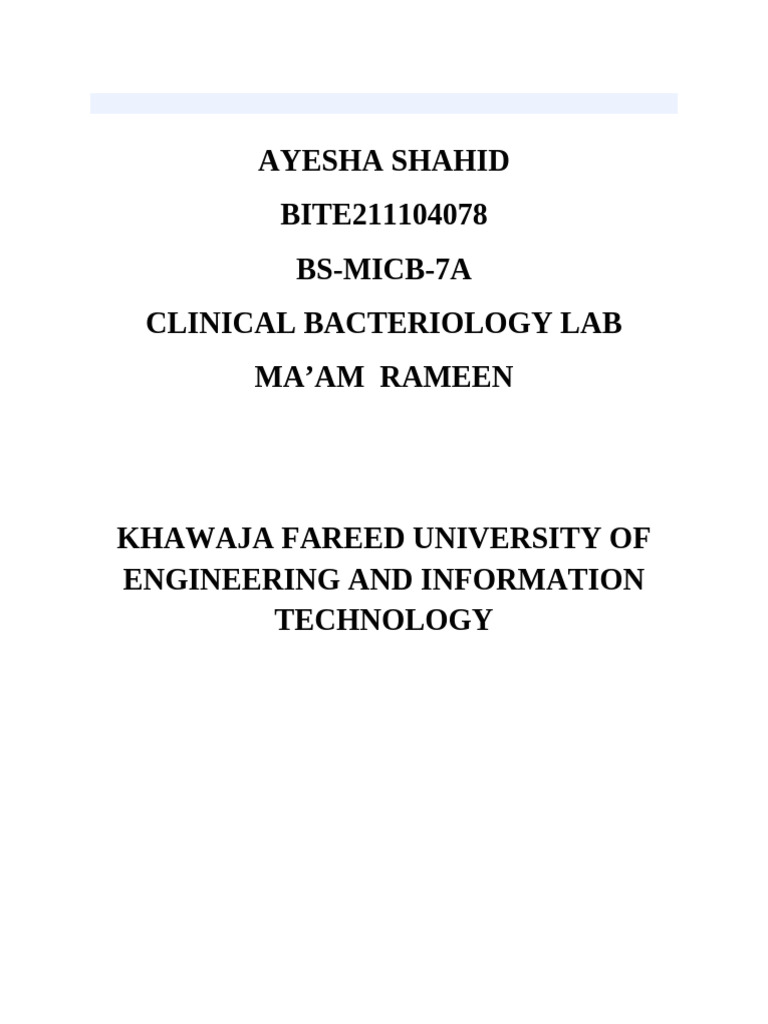 Clinical Bacteriology Lab | PDF | Infection | Bacteria