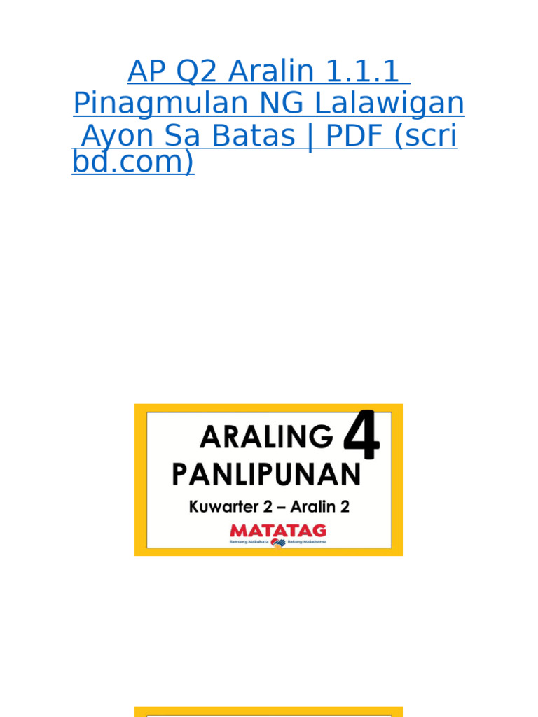 Apan 4 Q2W2 | PDF