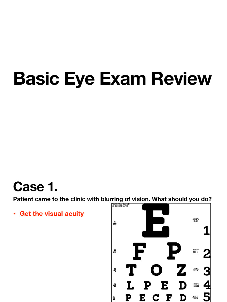 Basic Eye Exam Review | PDF | Ophthalmology | Senses