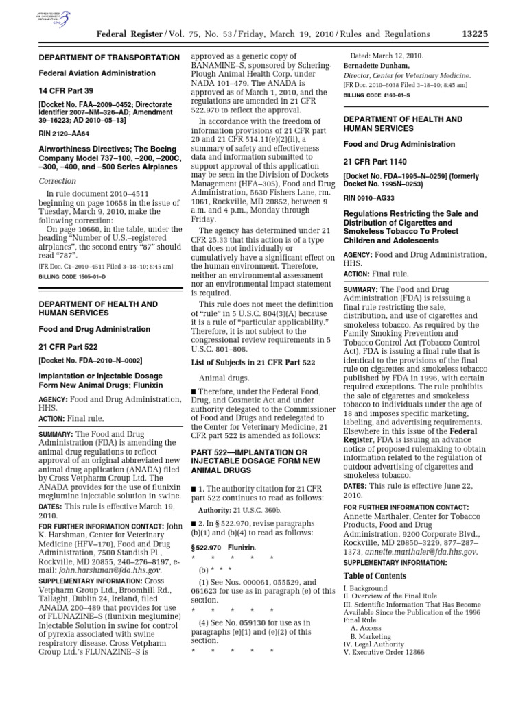 Federal Register: / Vol. 75, No. 53 / Friday, March 19, 2010 / Rules ...