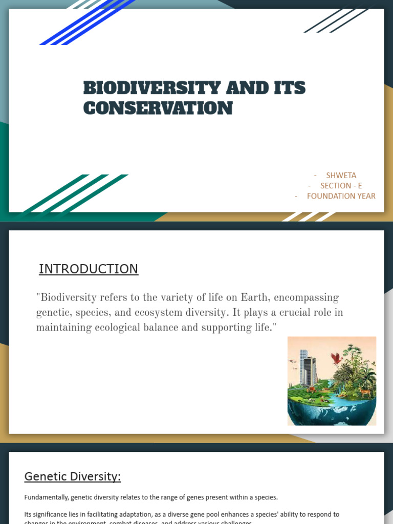 Biodiversity and Its Conservation | PDF | Biodiversity | Conservation ...