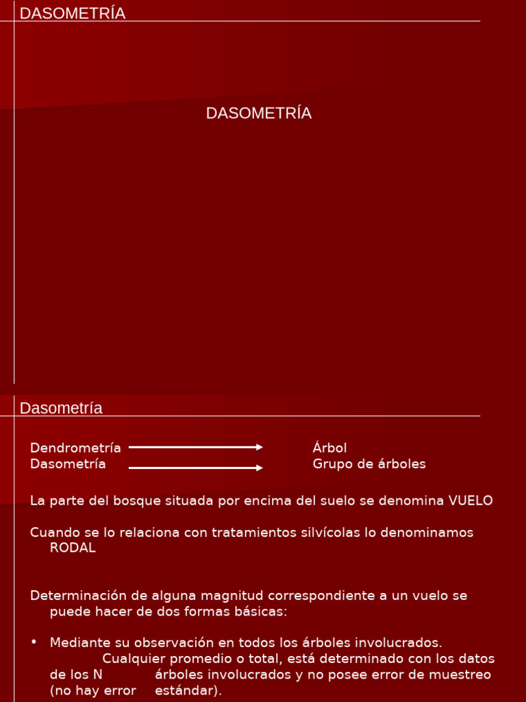 Biometria Forestal - Dasometría | PDF | Volumen | Muestreo (Estadísticas)