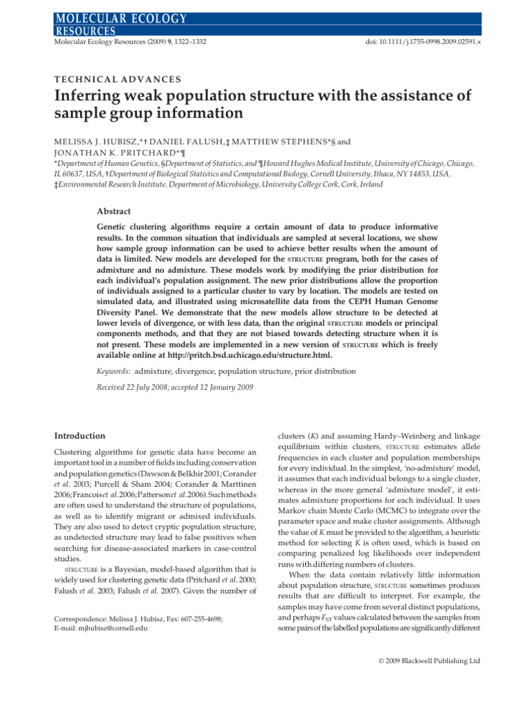 Structure3 HubiszEtAl09 | PDF | Cluster Analysis | Principal Component Analysis