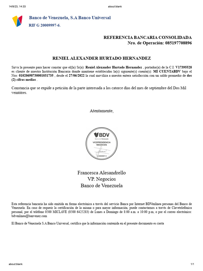 Referencia BDV | PDF