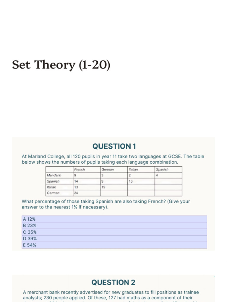 Set Theory 1 | PDF