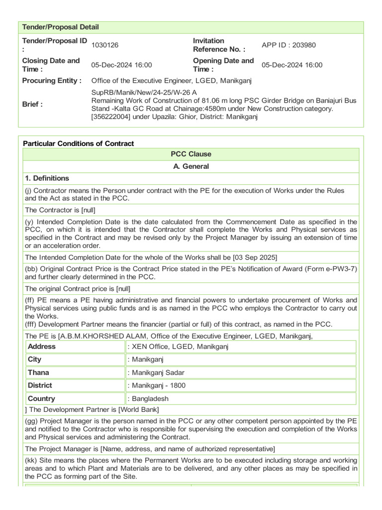 Section4 - Particular Conditions of Contract | PDF | Deductible | Insurance