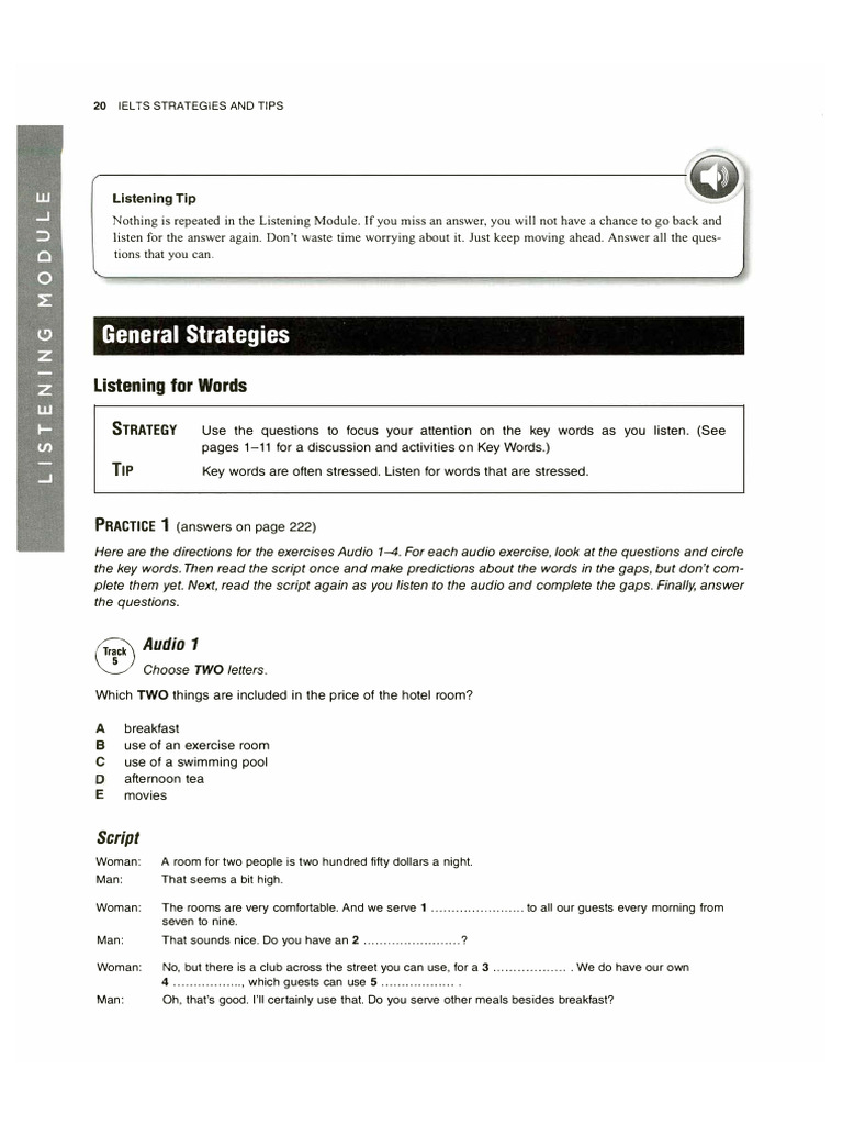 Listening Practic 1 Section | PDF