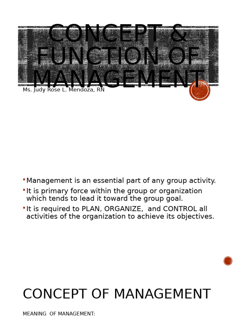 LESSON 2 Concept of Management | PDF | Nursing | Leadership