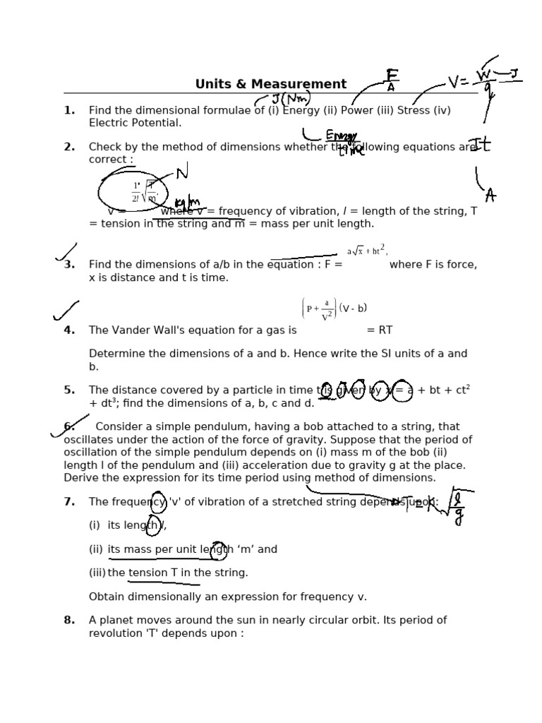 1.units and Measurement | PDF | Oscillation | Weight