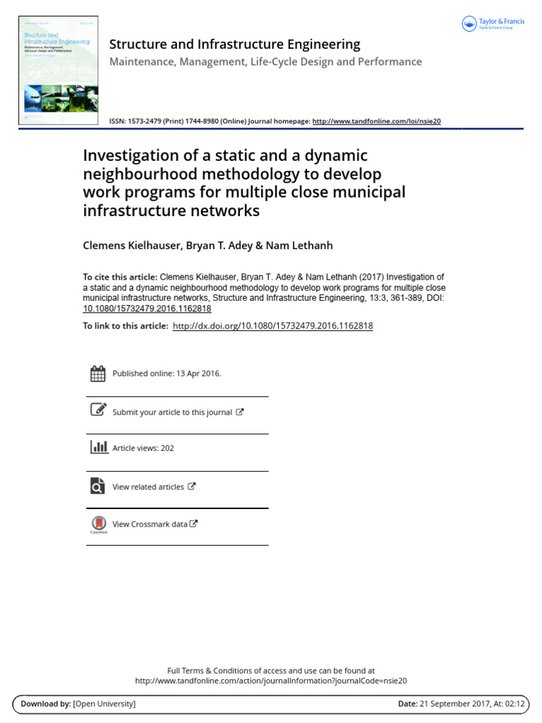 Investigation of a Static and a Dynamic Neighbourhood Methodology to Develop Work Programs for ...