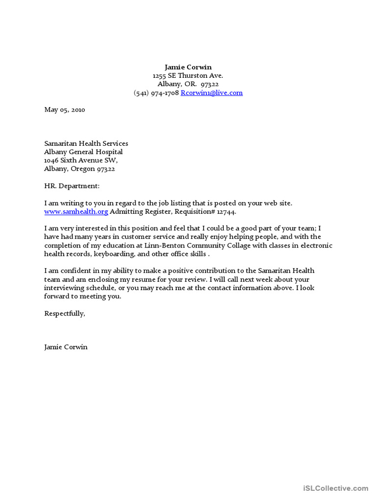 A Job Application Letter | PDF