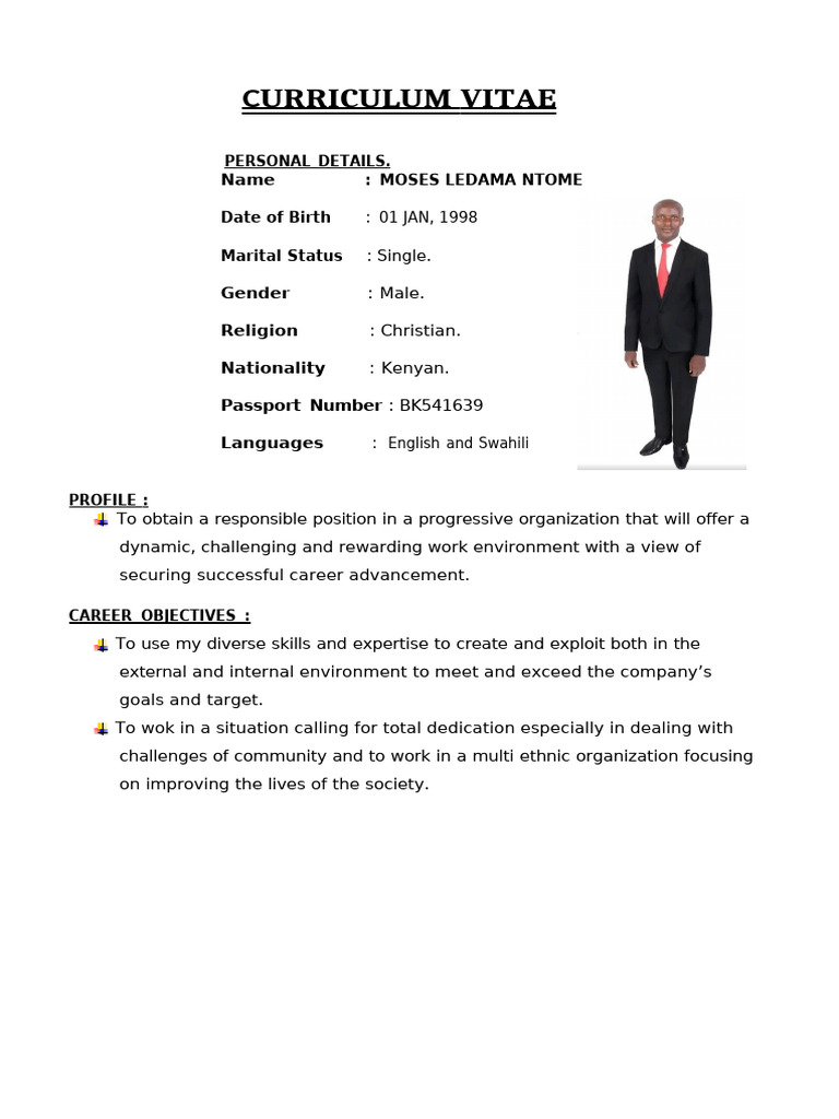 MOSES NTOME CV (1) | PDF | Kitchen