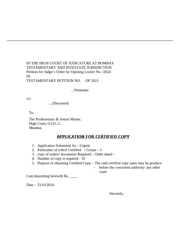 Application For Certify | PDF