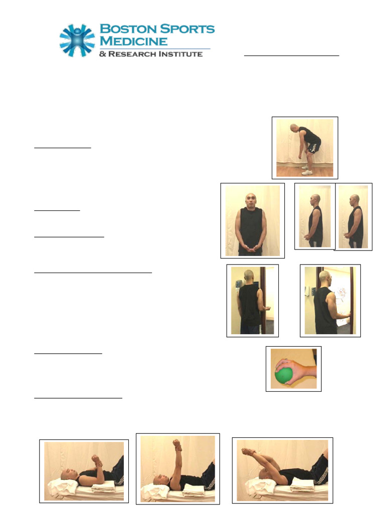 Shoulder Exercise Descriptions For Combined Labrum Repair | PDF ...