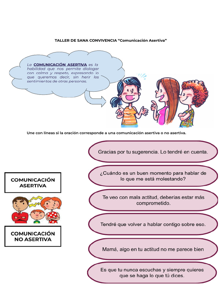 Ficha de Actividad - Comunicacion Asertiva | PDF