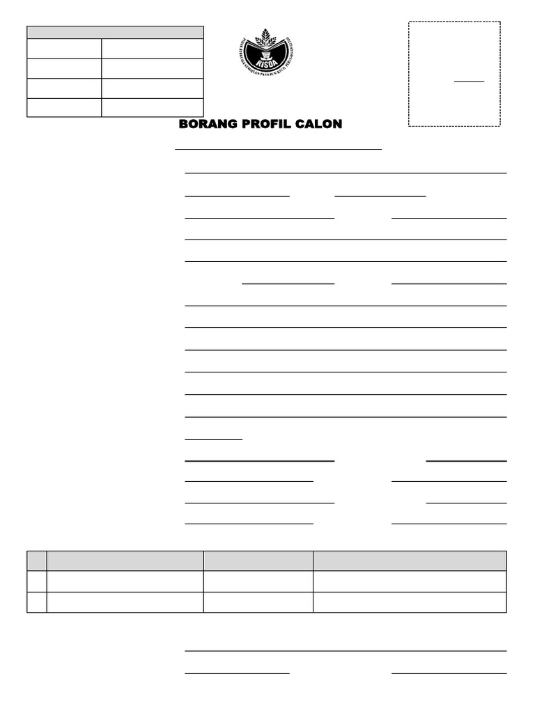 02 Borang Profail Calon | PDF