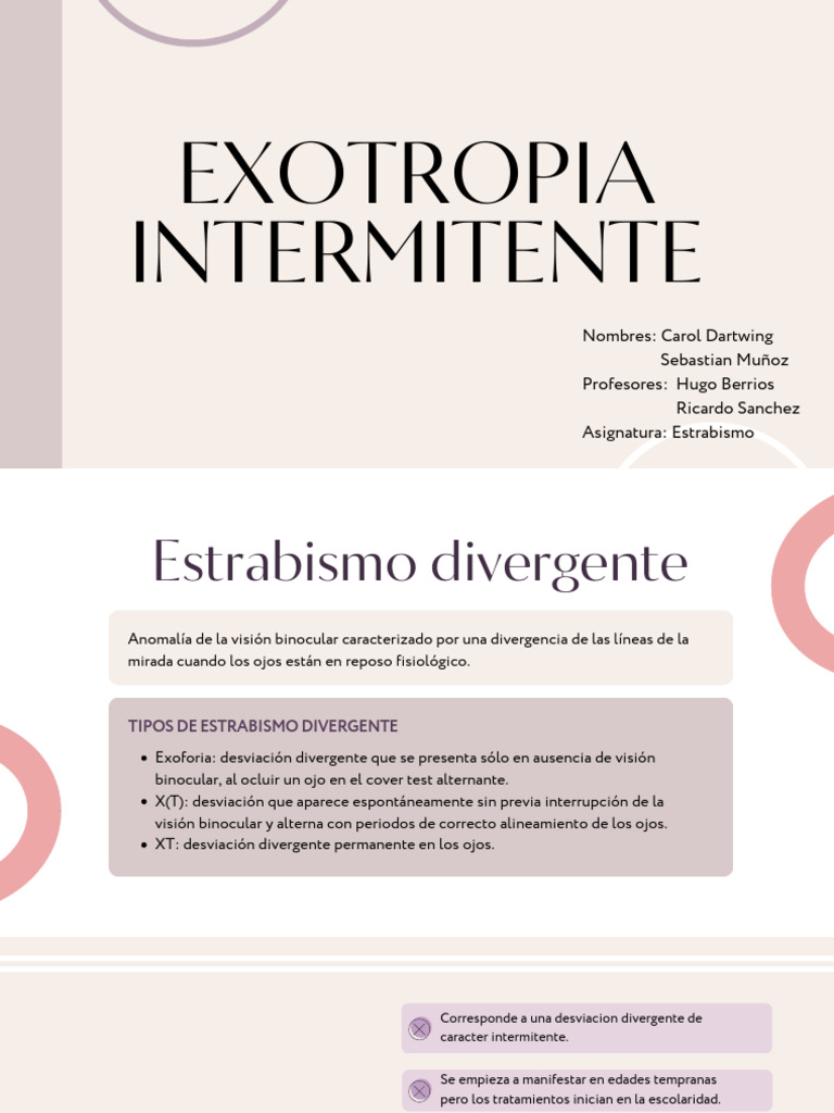 Exotropía Intermitente: Características y Tratamiento | PDF ...