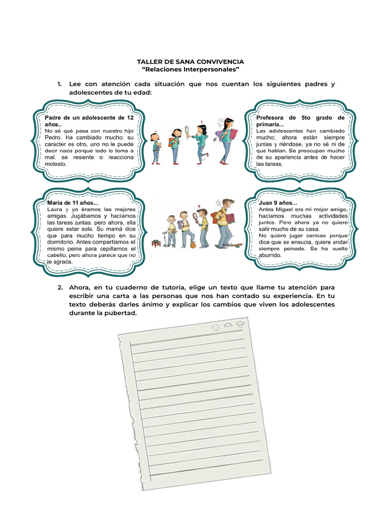 Ficha de Actividad - Relaciones Interpersonales | PDF