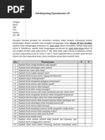 Self Reporting Questionnaire 29 (SRQ 29) | PDF | Pengembangan Diri | Sains & Matematika