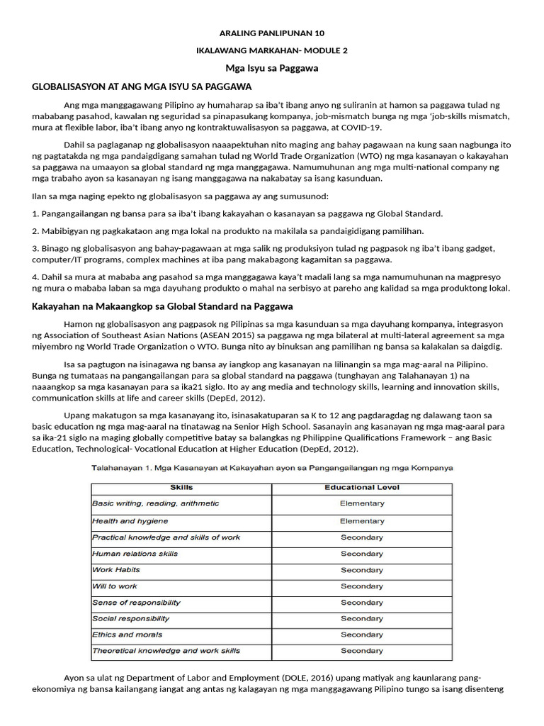 AP q2 Module 2 Summary | PDF