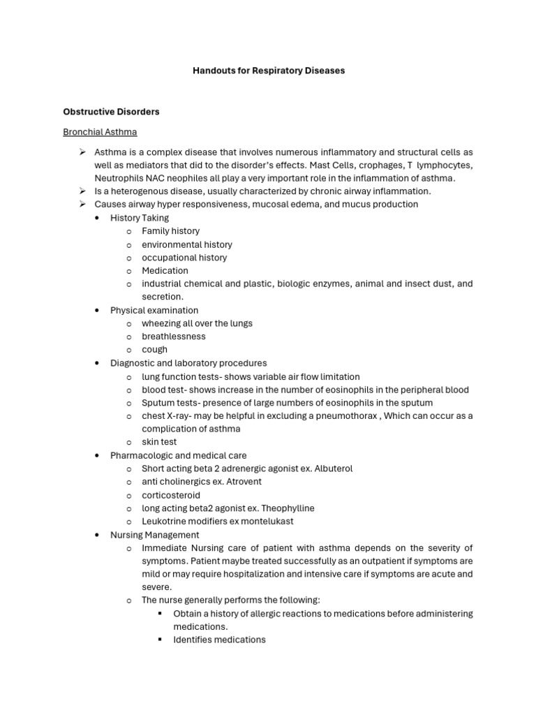 Respiratory Diseases: Diagnosis & Management | PDF | Chronic ...