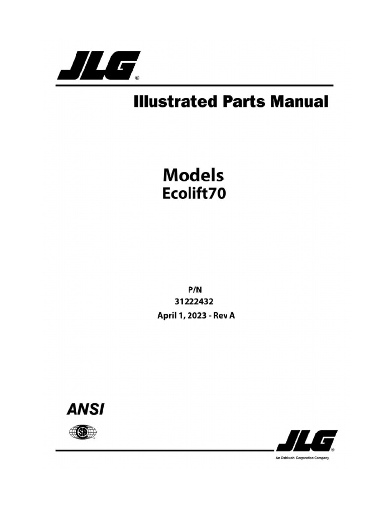 A Ecolift 70 JLG Parts English | PDF | Axle | Nut (Hardware)