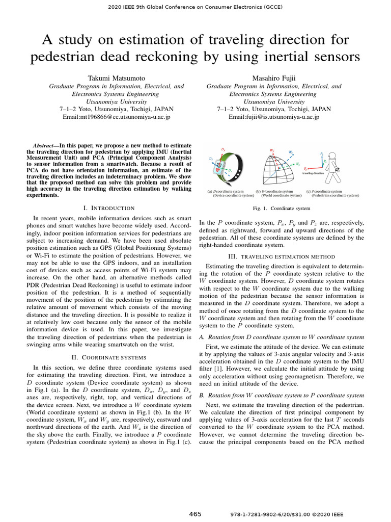 A Study On Estimation of Traveling Direction For Pedestrian Dead ...