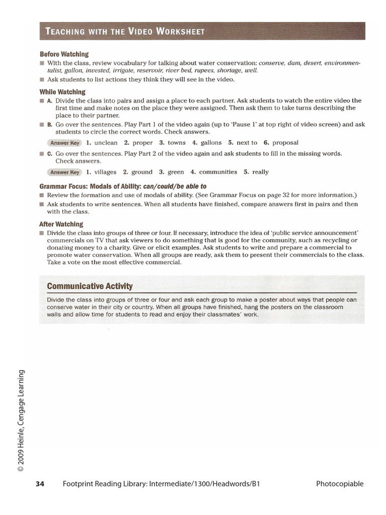 Video Worksheet Onevillage 1 | PDF | Learning | Linguistics