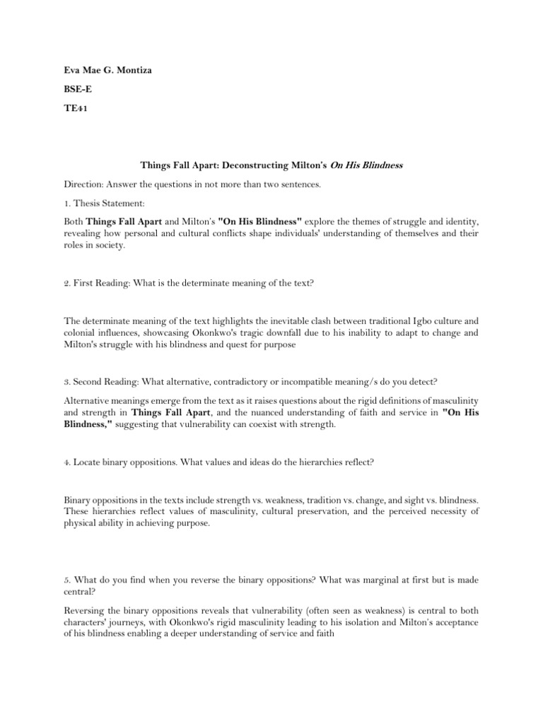 Things Fall Apart | PDF | Social Science | Philosophy