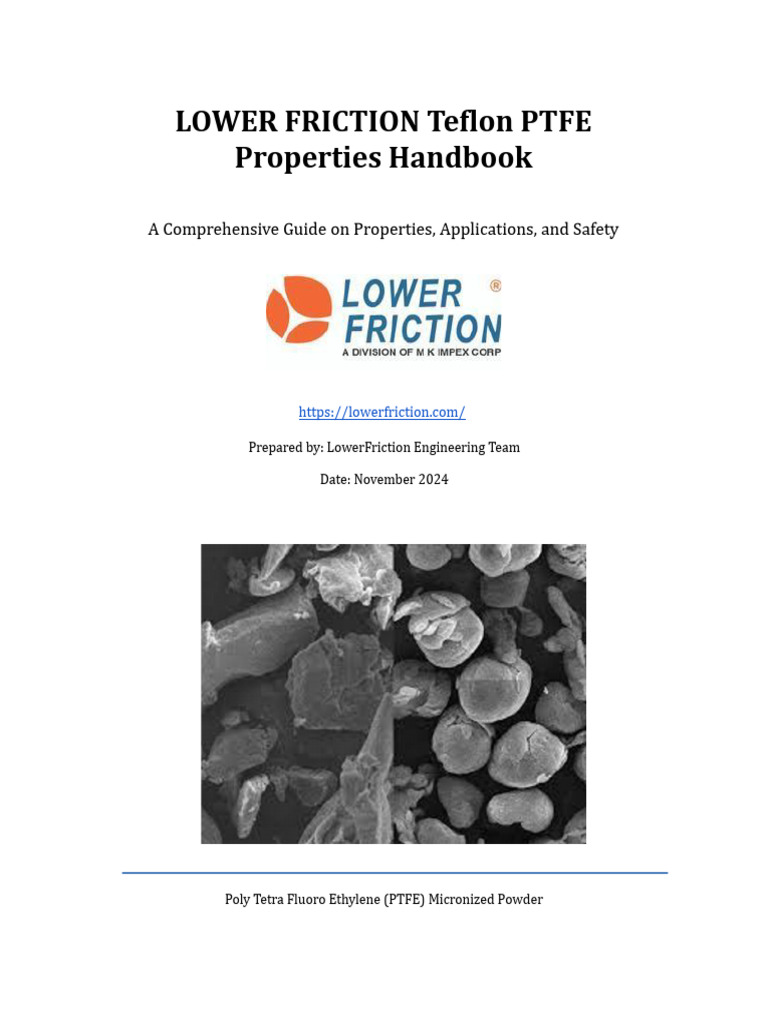 Lowe Friction Teflon PTFE Properties Handbook | PDF | Materials ...