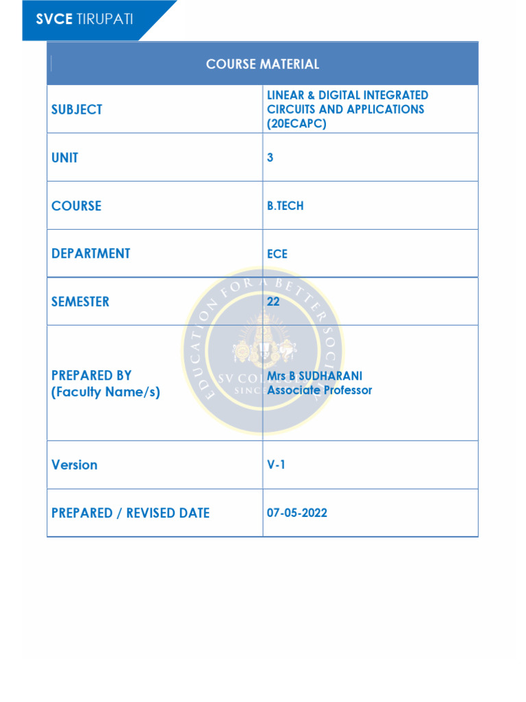 Ldica Unit 3 | PDF | Analog To Digital Converter | Digital To Analog Converter