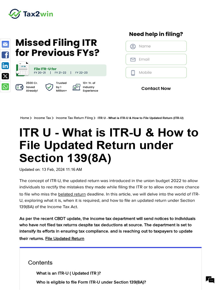 ITR-U Guide for Taxpayers | PDF | Tax Refund | Taxes