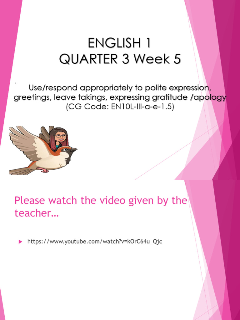 q3 Eng 1 Week 3 Courteous Expressions ST - Matthew | PDF