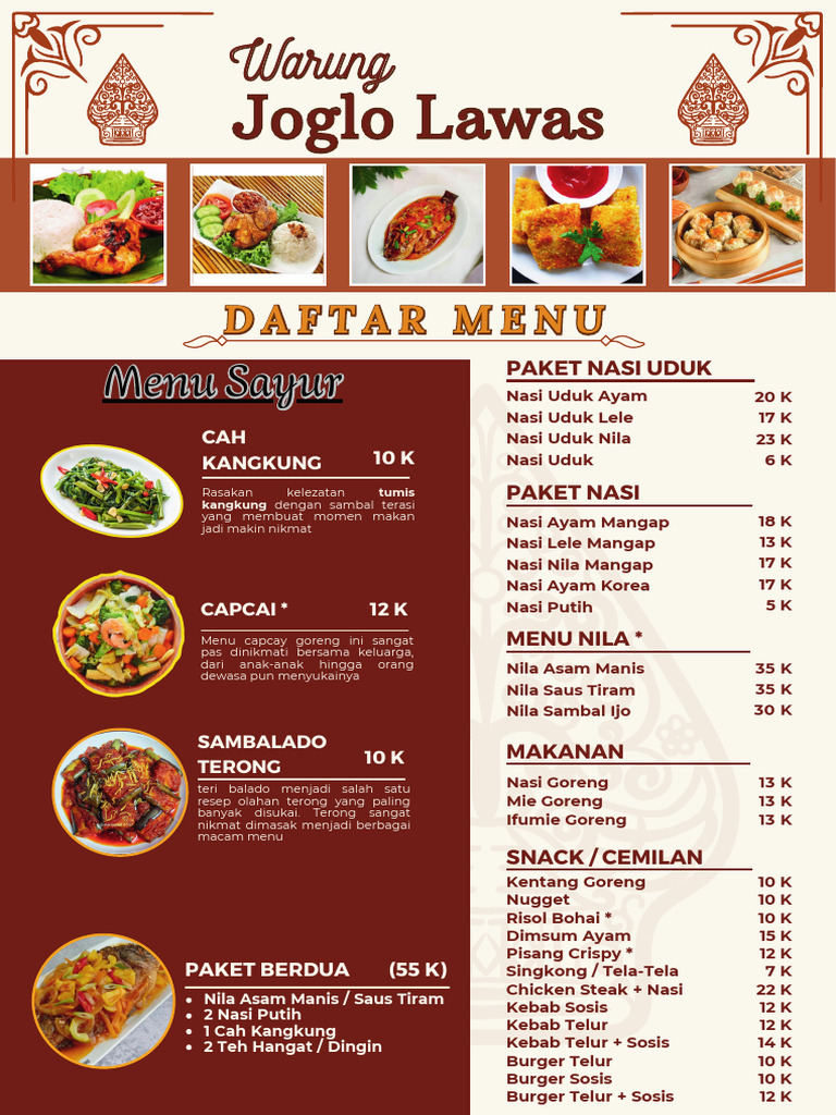 Daftar Menu Paket Nasi dan Snack | PDF
