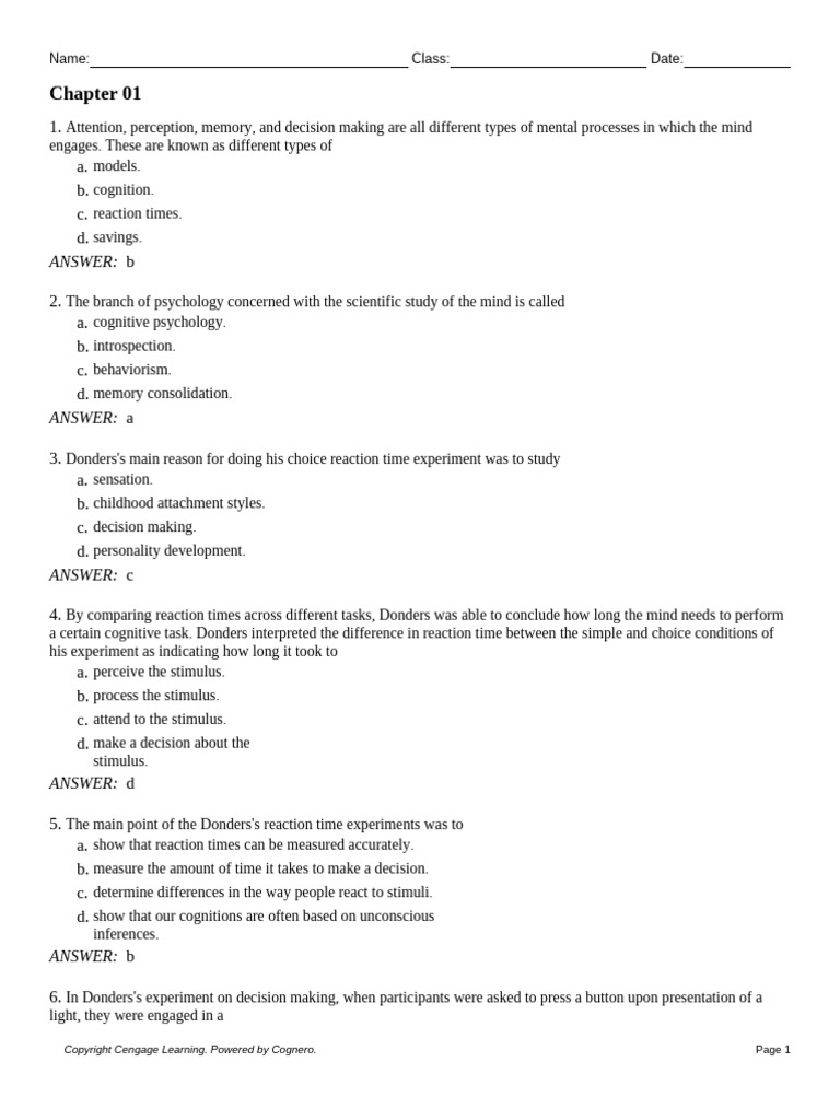 Cognitive Psychology: Key Concepts and Experiments | PDF | Mental ...